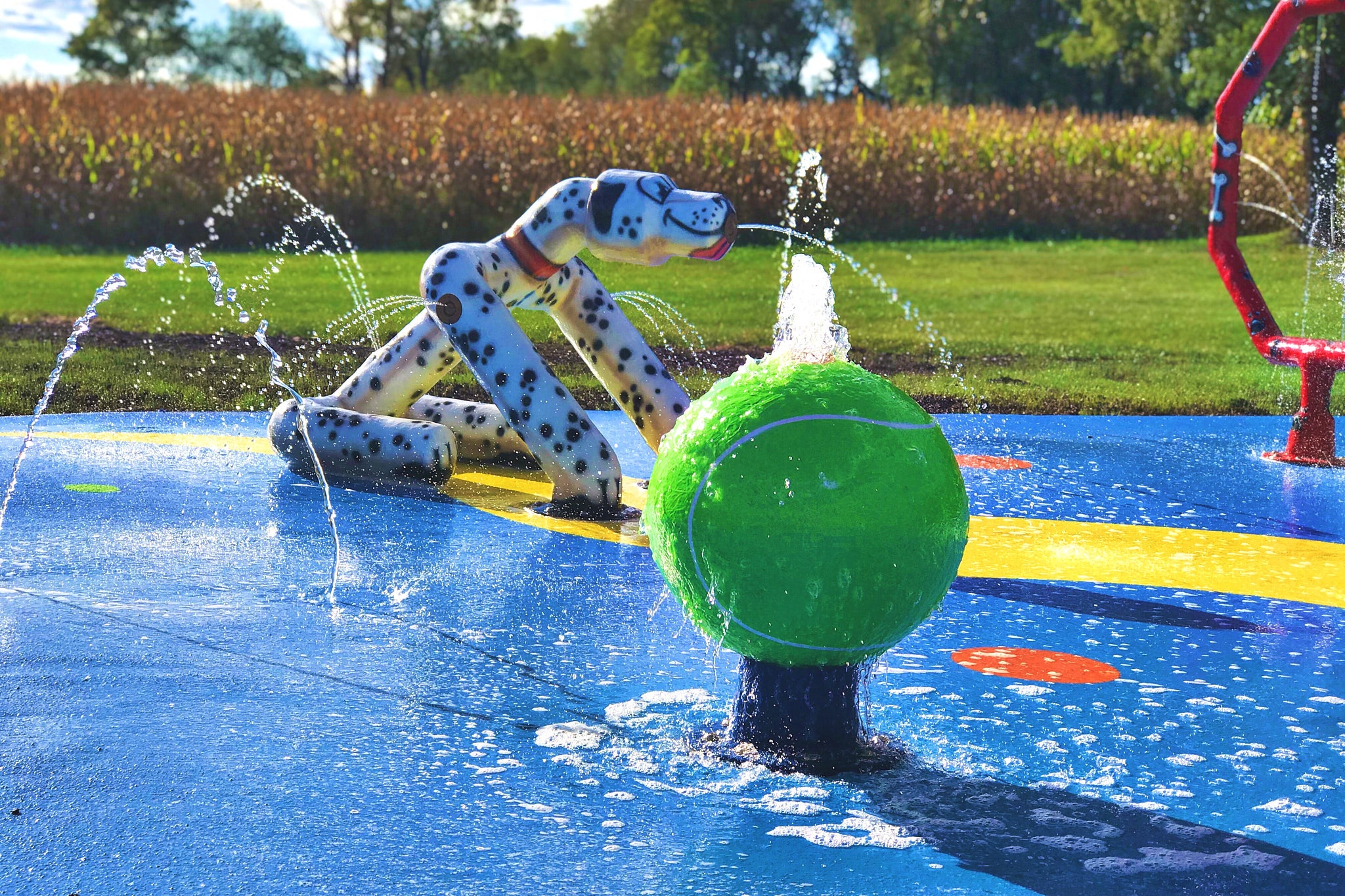 Tennis Ball Water Play Feature. Made in the USA by My Splash Pad ...